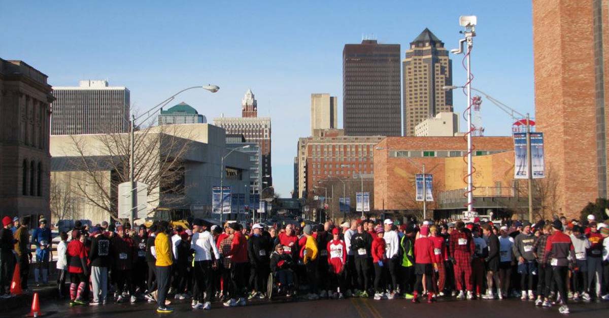 2025 Wellmark YMCA Red Flannel Run in Downtown Des Moines